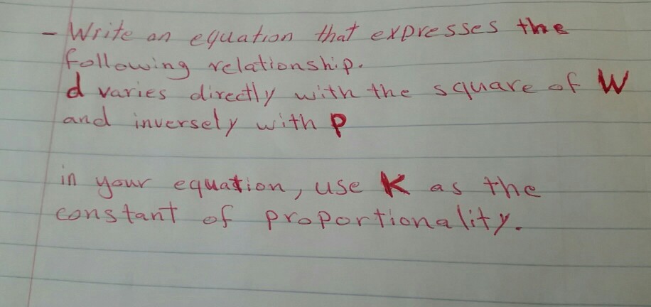 Solved Write An Equation That Expresses The Following