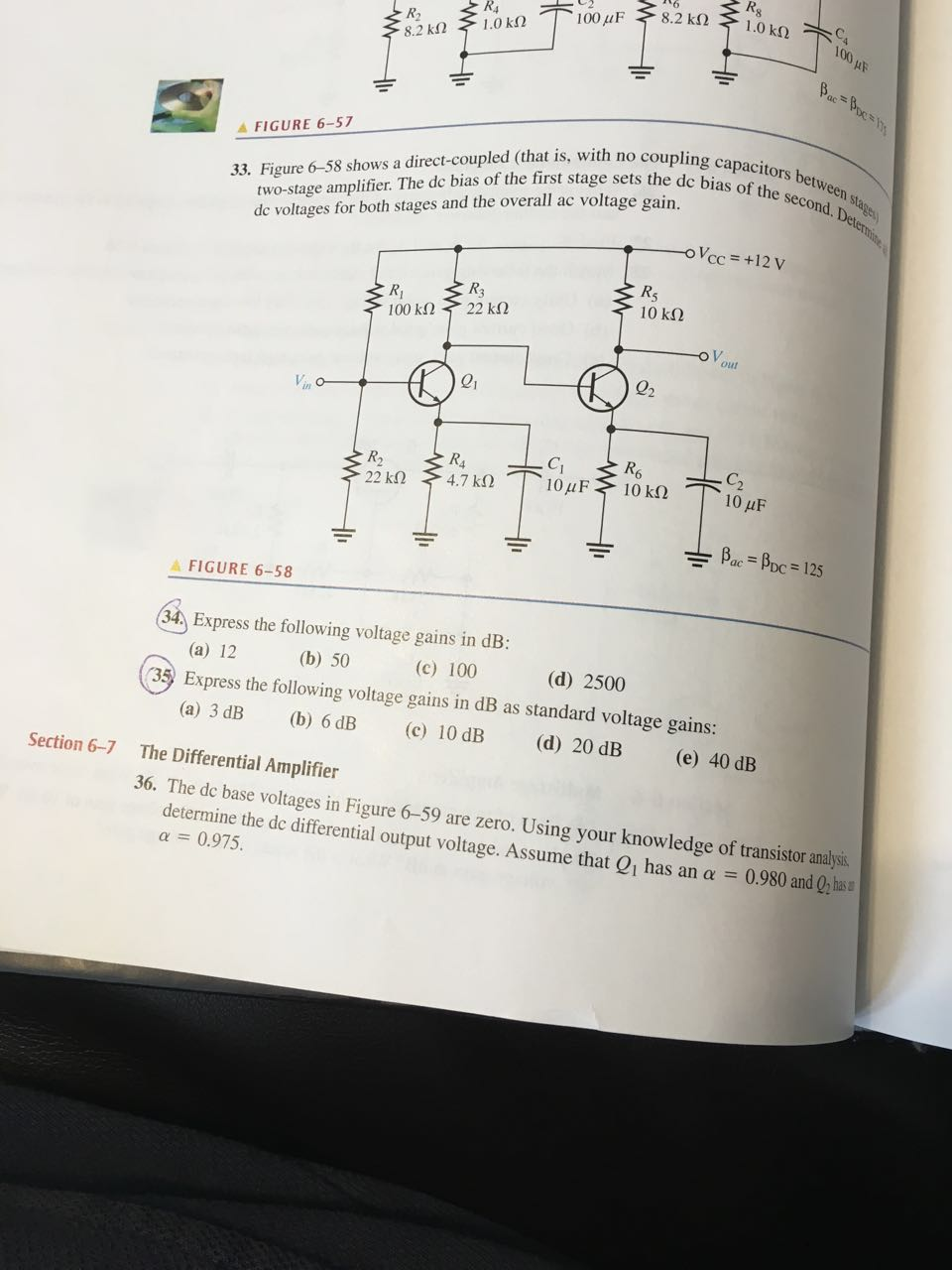 Solved 33. Figure 6-58 shows a direct-coupled (that is, with | Chegg.com