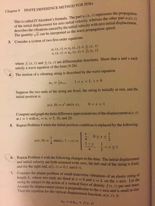 Solved Chapter 9 FINITE DIFFERENCE METHOD FOR PDEs This is | Chegg.com