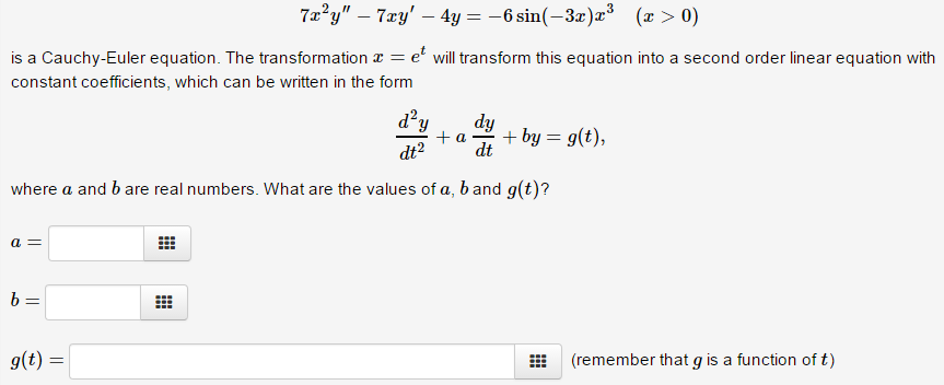 Solved The differential equation is a Cauchy-Euler | Chegg.com