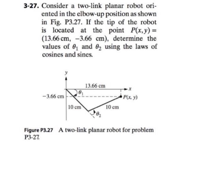 Solved Consider a two-link planar robot oriented in the | Chegg.com
