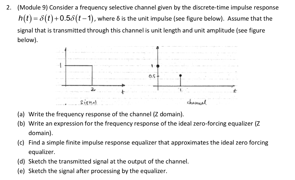 Solved 2. (Module 9) Consider a frequency selective channel | Chegg.com