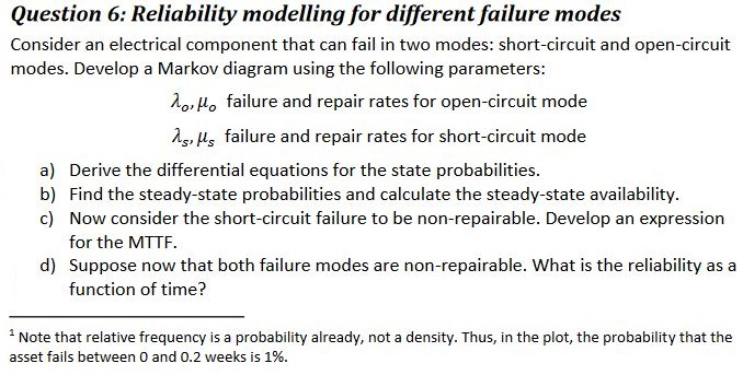 Question 6: Reliability modelling for different | Chegg.com