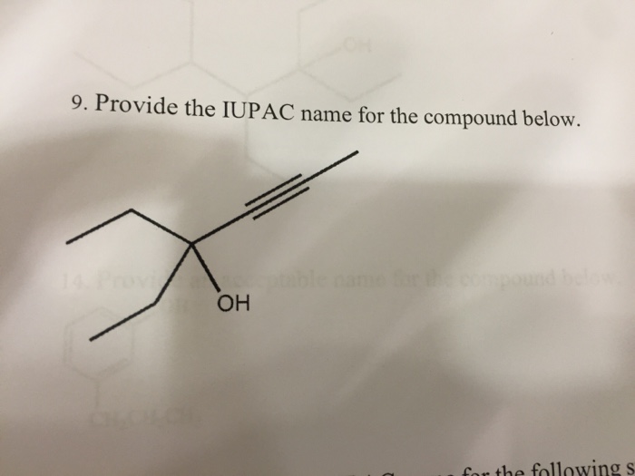 Solved Provide the iupac name | Chegg.com