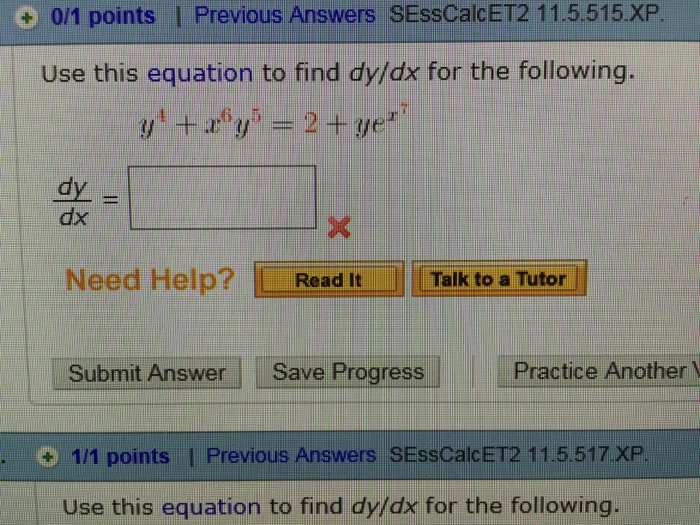 Solved Use this equation to find dy/dx for the following. | Chegg.com