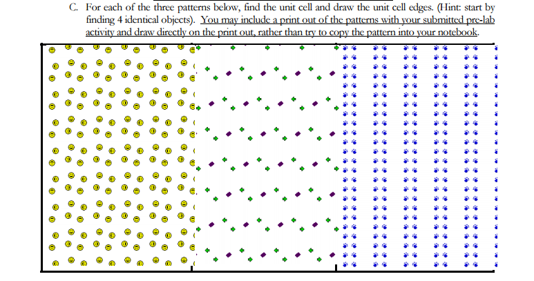 For each of the three patterns below, find the unit | Chegg.com