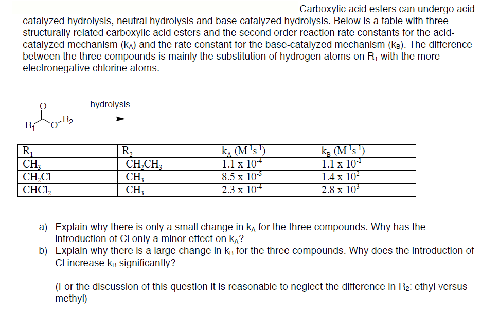 Solved Carboxylic acid esters can undergo acid catalyzed | Chegg.com
