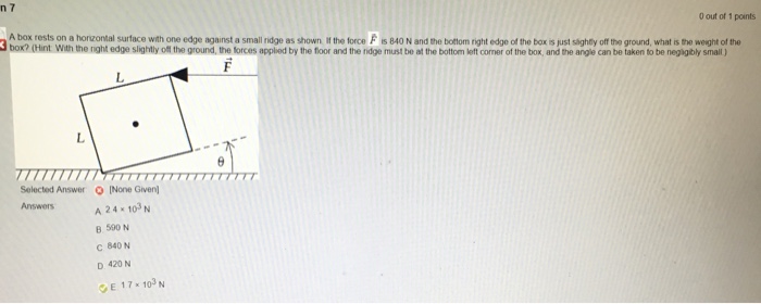 Solved A box rests on a horizontal surface with one edge | Chegg.com