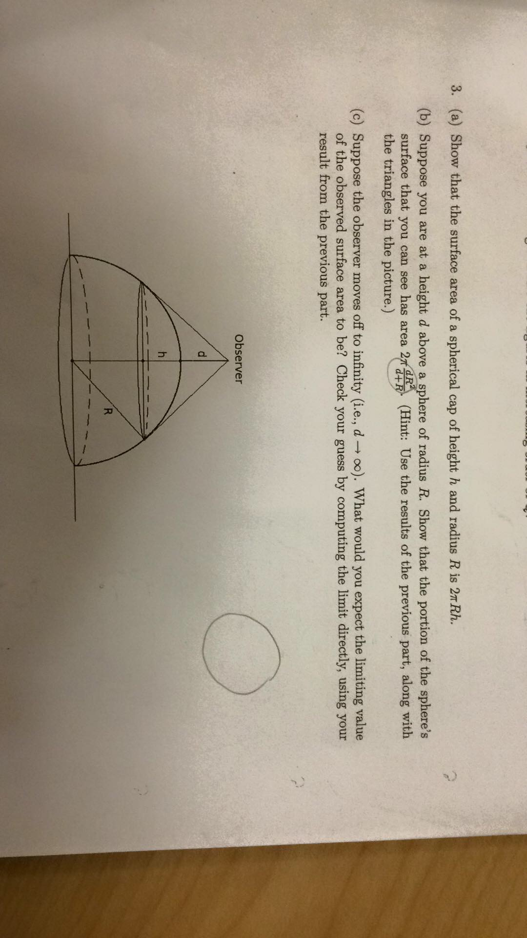 Solved Show That The Surface Area Of A Spherical Cap Of Chegg solved-show-that-the-surface-area-of-a-spherical-cap-of-chegg