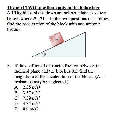 Inclined Plane Questions