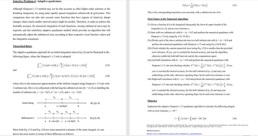 Solved Although Simpson's 1/3 method may not be that | Chegg.com