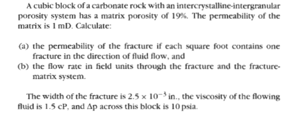Solved A cubic block of a carbonate rock with an | Chegg.com