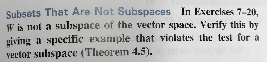 Solved Subsets That Are Not Subspaces In Exercises 7 20 W Is 