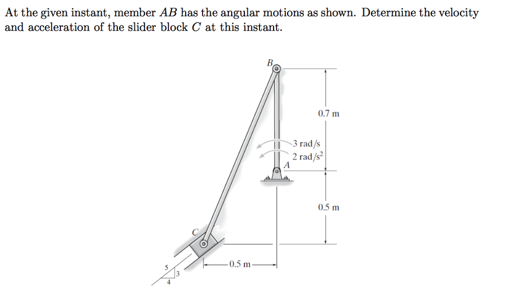 At the given instant, member AB has the angular | Chegg.com
