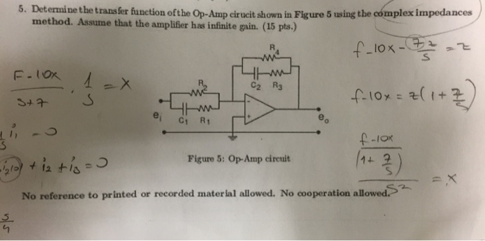 Solved 5. Determine the transfer function of the Op-Amp | Chegg.com