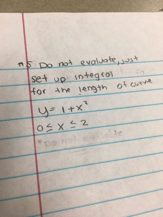 Solved Do not evaluate, just set up integral for the length | Chegg.com