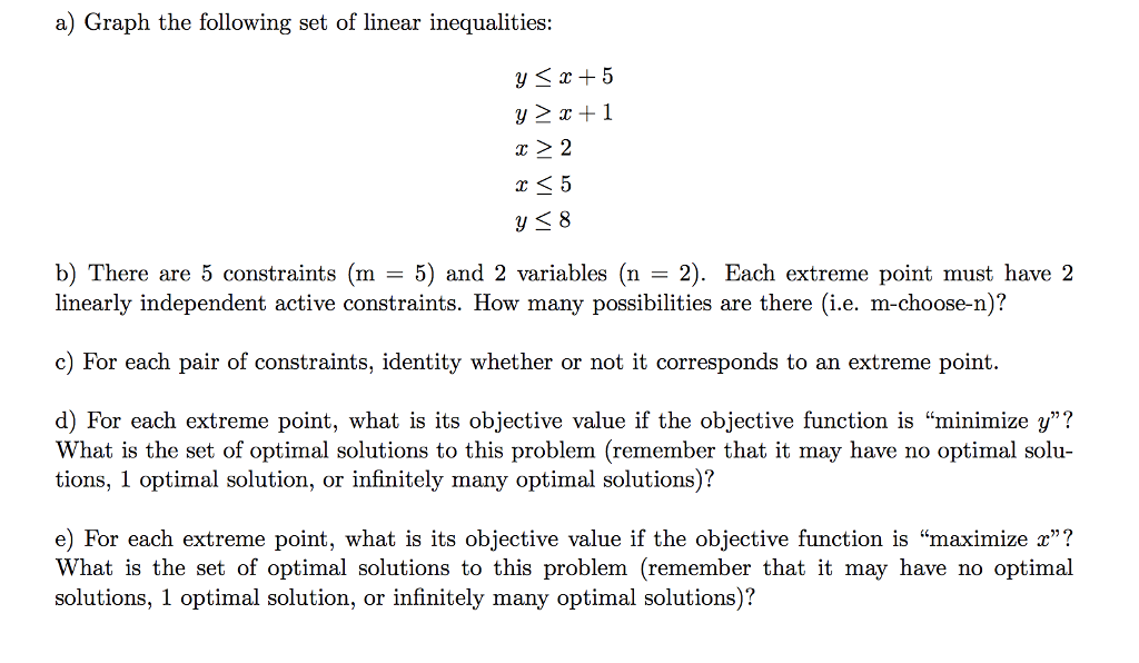 Solved a) Graph the following set of linear inequalities | Chegg.com