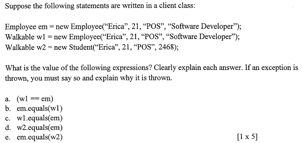Solved Suppose the following statements are written in a | Chegg.com