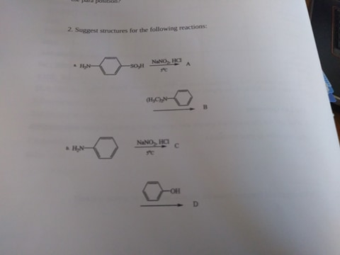Solved uggest structures for the following reactions: -0빽 | Chegg.com