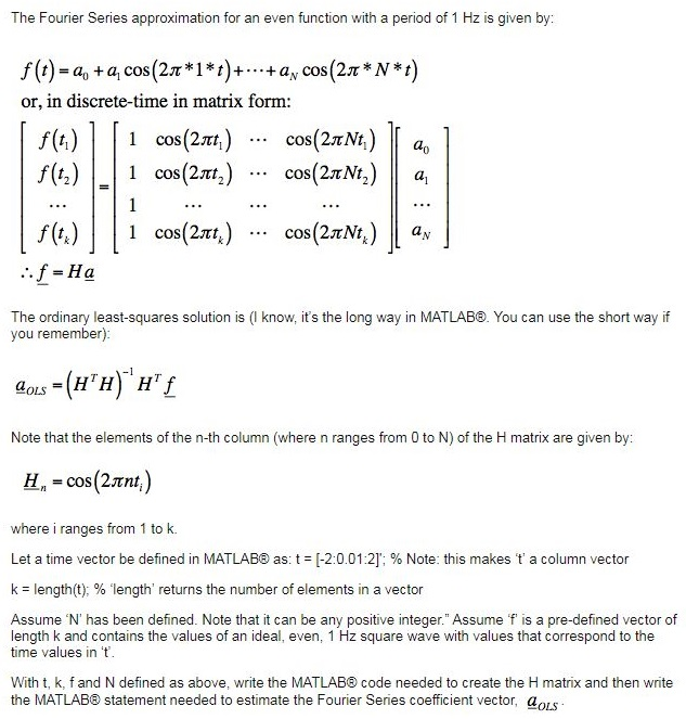 Solved The Fourier Series approximation for an even function | Chegg.com