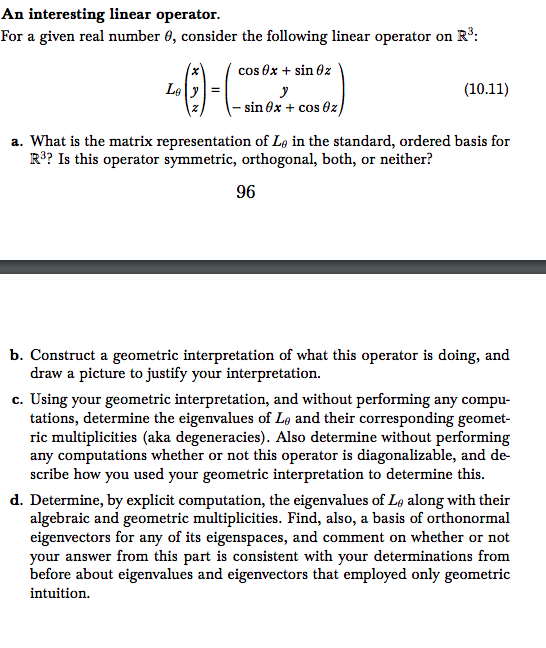 Solved An interesting linear operator For a given real | Chegg.com