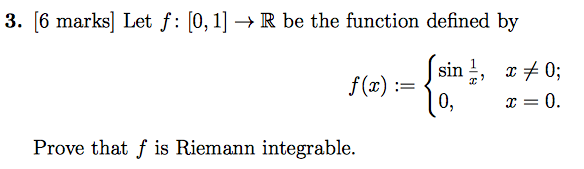 Solved Let f:[0, 1] rightarrow R be the function defined by | Chegg.com