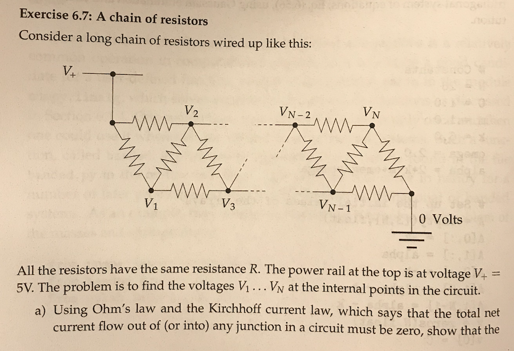 Solved Exercise 6.7: A chain of resistors Consider a long | Chegg.com