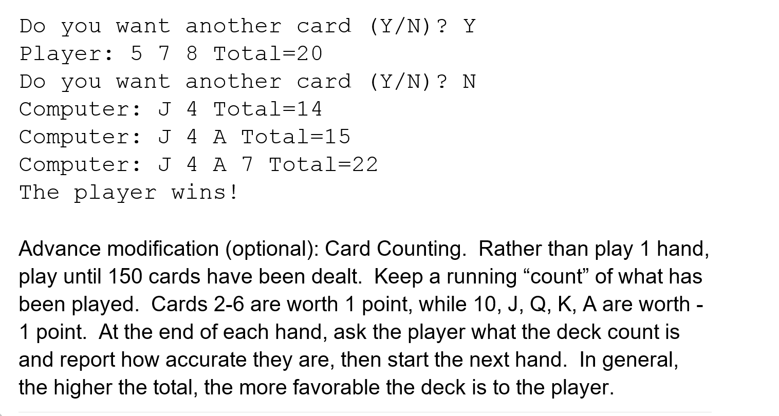 Solved Write a MATLAB script (blackjack. m) that plays the | Chegg.com