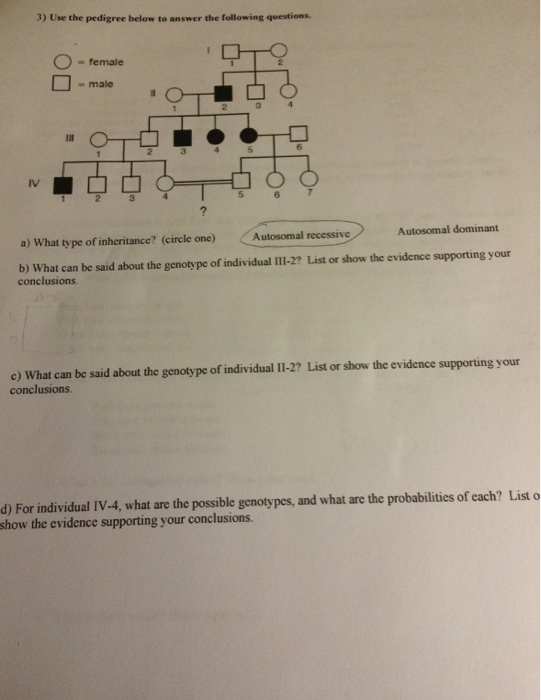 Solved Use the pedigree below to answer the following | Chegg.com
