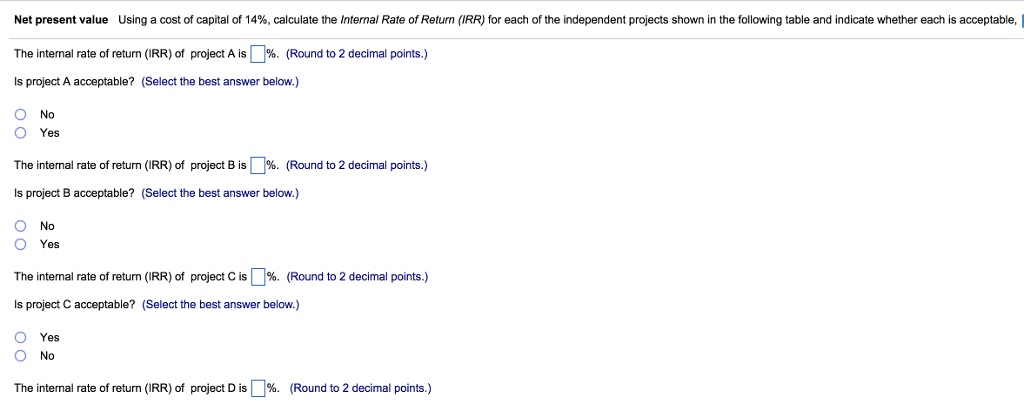 Solved Project A Project B Project C Project D Project E | Chegg.com