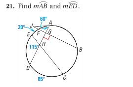 Solved Find mAB and mED. | Chegg.com