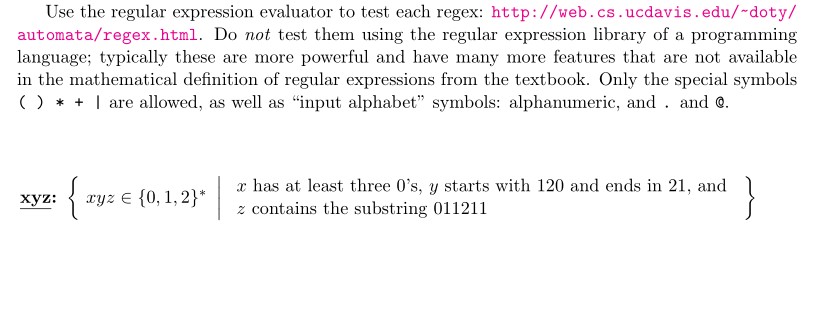 Solved submit a .regex file with a regular expression | Chegg.com