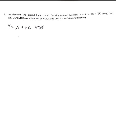 Solved Implement the digital logic circuit for the output | Chegg.com