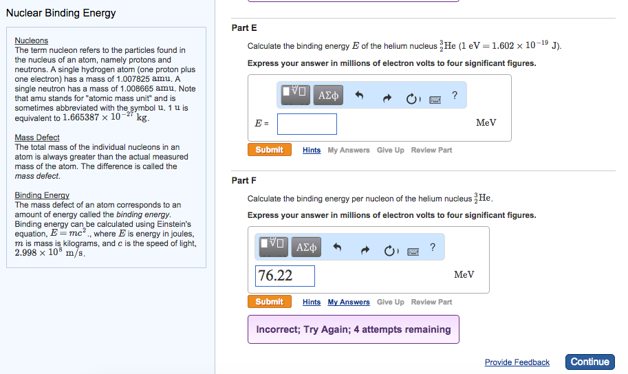 Solved Nuclear Binding Energy Part C Calculate the binding | Chegg.com