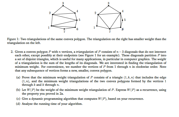 Solved Figure 1: Two triangulations of the same convex | Chegg.com