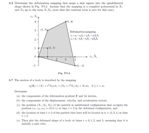 Determine the deformation mapping that maps a unit | Chegg.com
