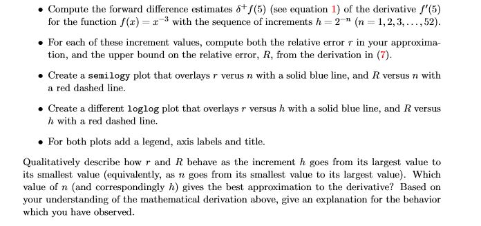 Solved 2. Errors in a Forward Finite Difference | Chegg.com