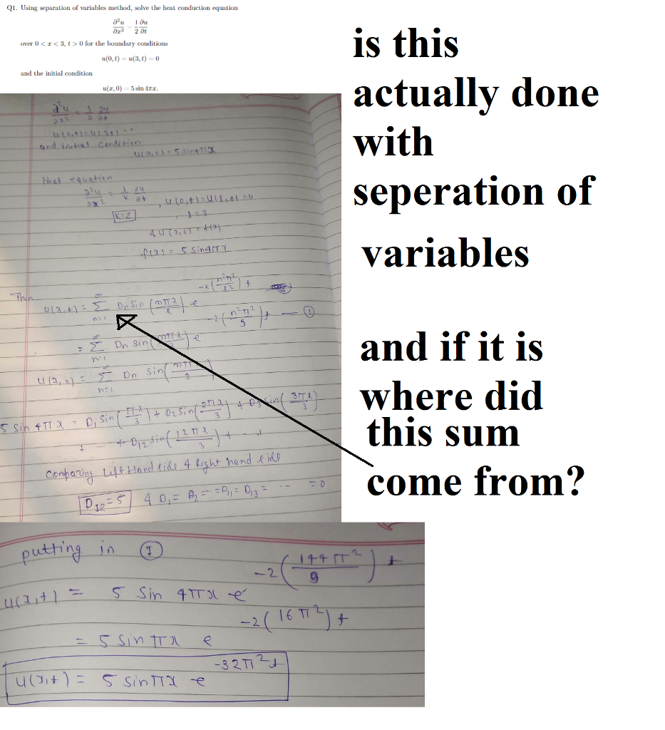 Solved Q1. Using separation of variables method, solve the | Chegg.com