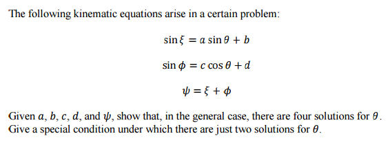 Solved The following kinematic equations arise in a certain | Chegg.com