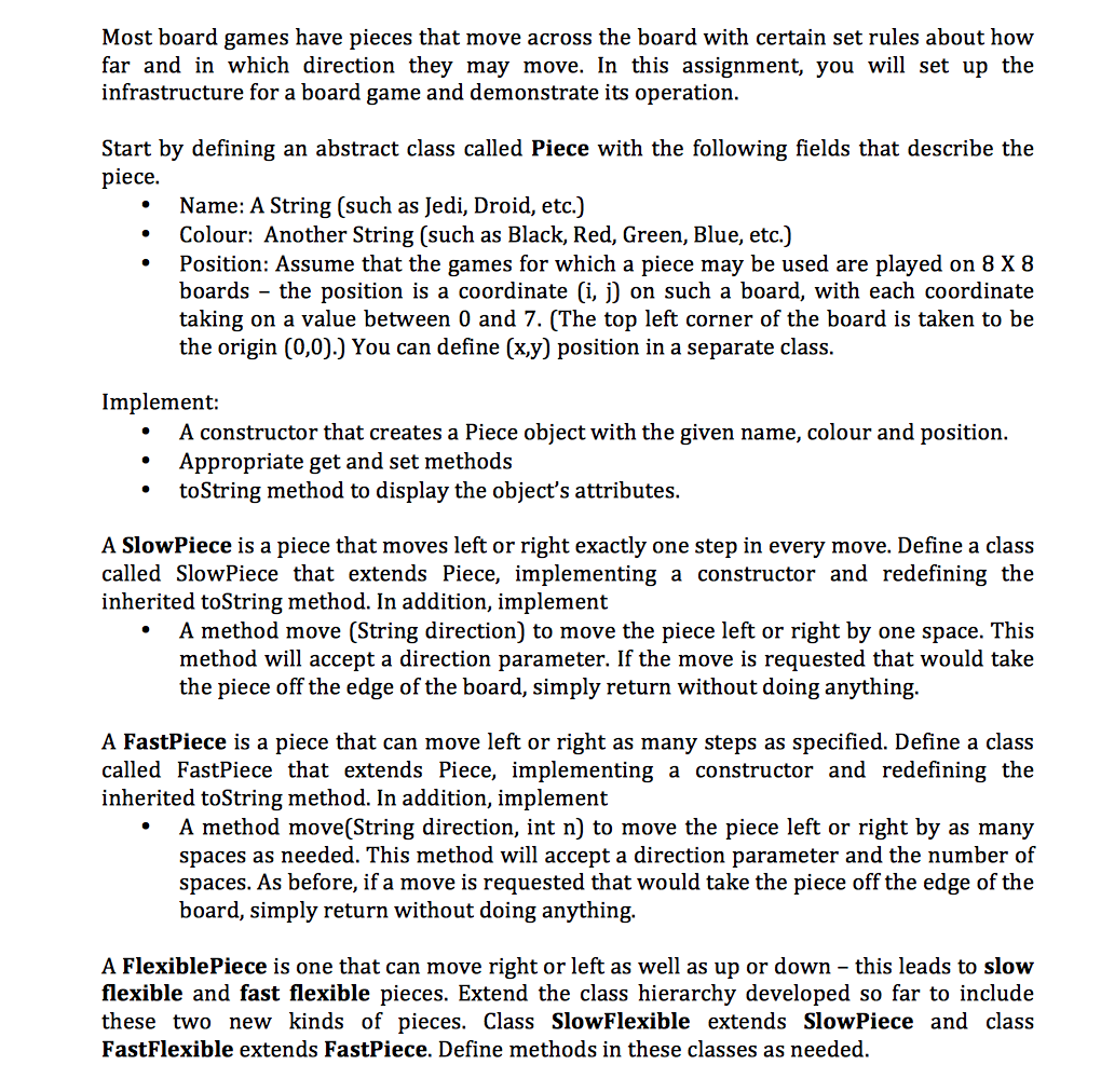 Solved Most board games have pieces that move across the | Chegg.com