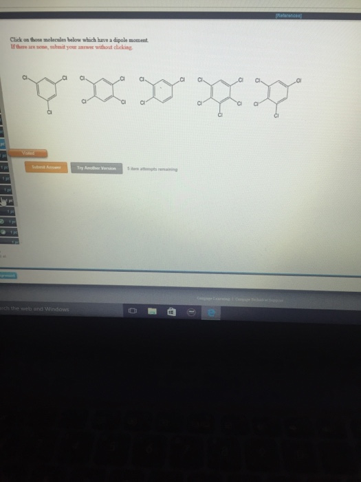 Solved Click on those molecules below which have a dipole | Chegg.com