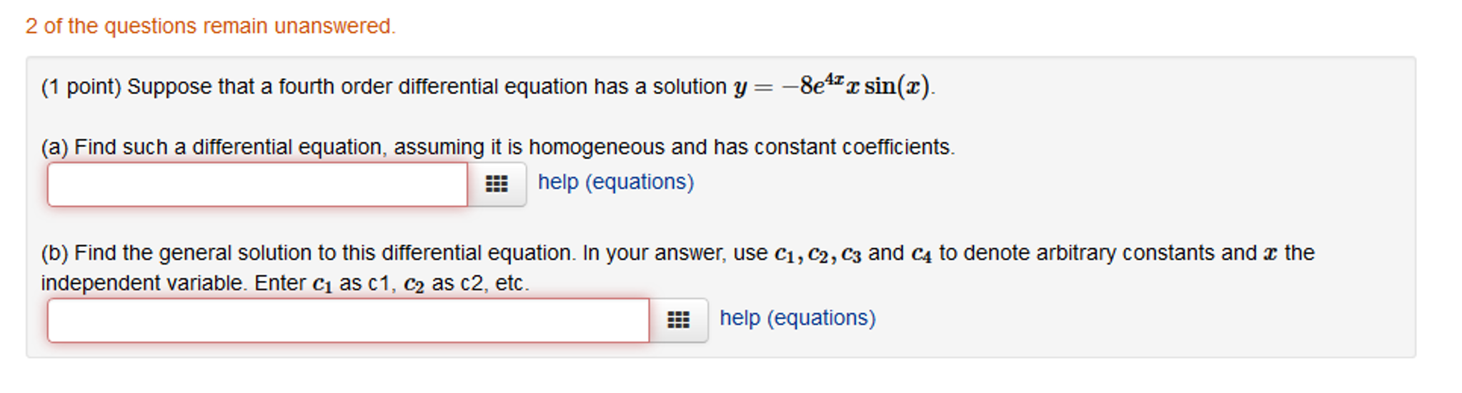 Suppose that a fourth order differential equation has | Chegg.com