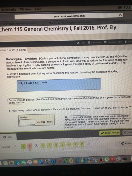 Solved Reducing SO_2 Emissions SO_2 is a product of coal | Chegg.com