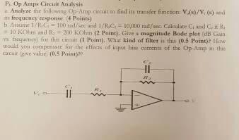 Solved Op Amps Circuit Analysis Analyze the following | Chegg.com