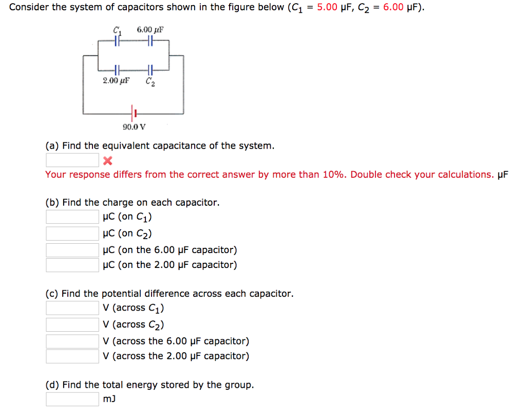 Solved Consider the system of capacitors shown in the figure | Chegg.com