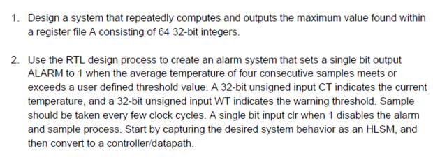 RTL Design Process Step Description Capture a | Chegg.com
