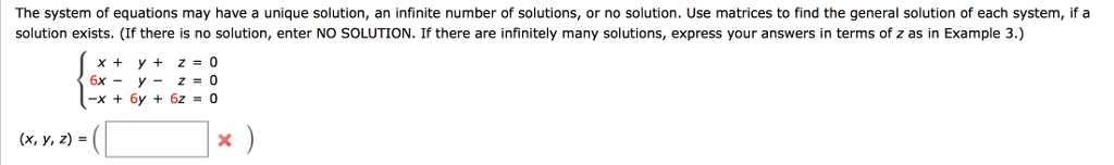Solved The system of equations may have a unique solution, | Chegg.com