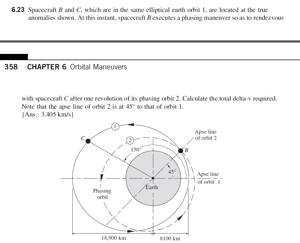 Solved 6.23 Spacecraft B and C, which are in the same | Chegg.com