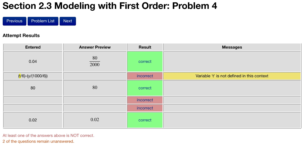 Solved Section 2 3 Modeling With First Order Problem 4