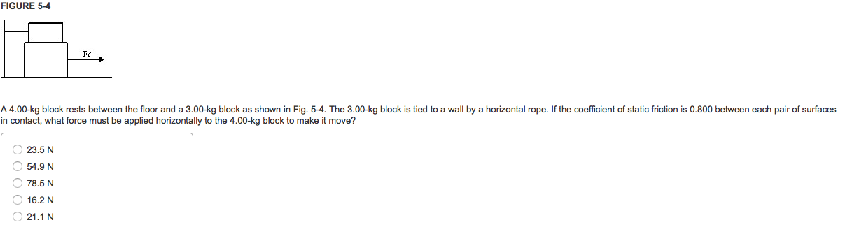 Solved A 4.00-kg block rests between the floor and a 3.00-kg | Chegg.com Solved A 4.00-kg block rests between the floor and a 3.00-kg | Chegg.com